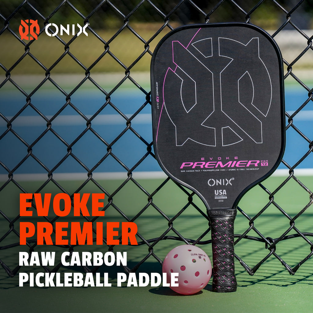 Evoke Premier Pro Raw Carbon Fiber Pickleball Paddle | Onix Pickleball